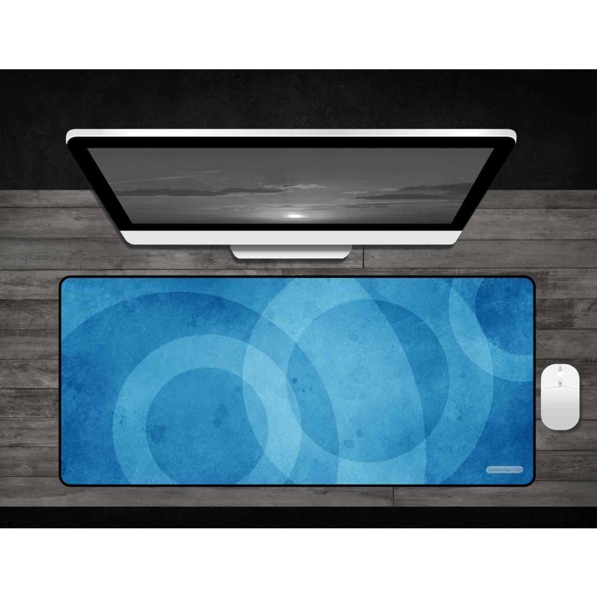 GamerMats: Blue Circles - Deskmat [::] Let's Play Games