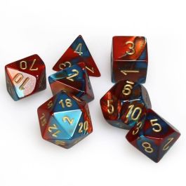 CHX 26462 Gemini Red Teal/Gold 7-Die Set [::] Let's Play Games