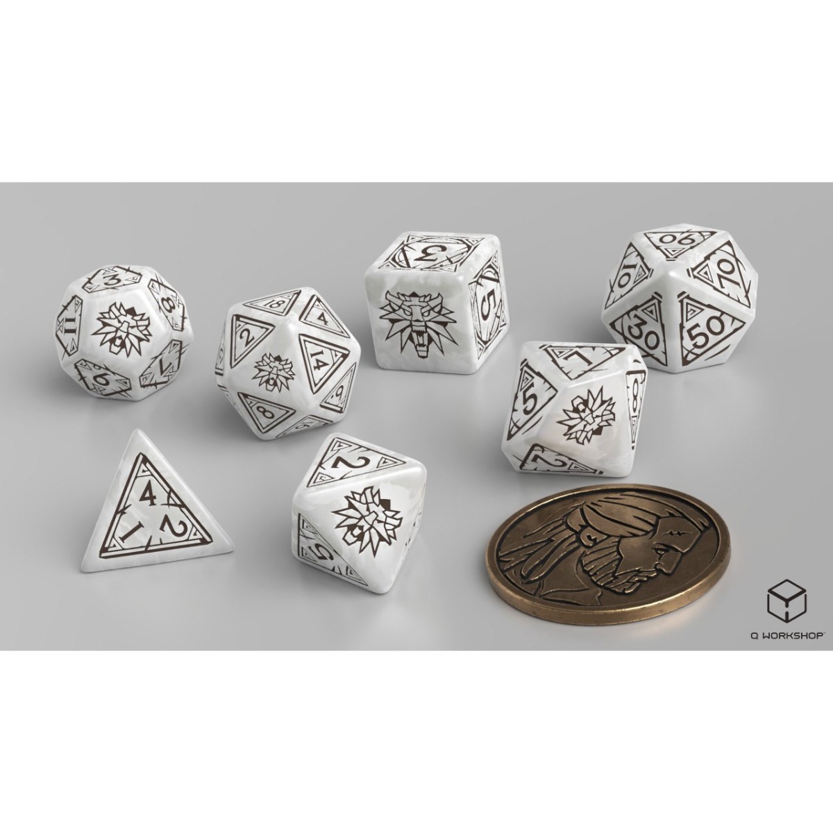 Q Workshop - The Witcher Dice Set Geralt - The White Wolf Dice Set 7 ...